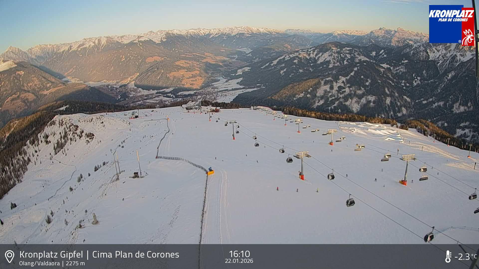 Webcam Kronplatz Gipfel, Viewing direction Valdaora, Kronplatz, 2.275 m ...