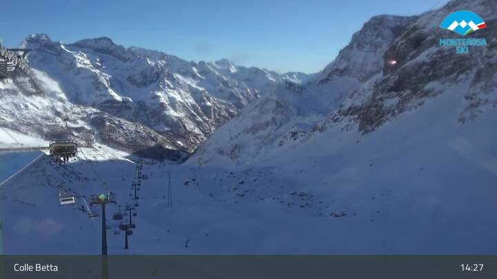 Webcam Colle Betta, Monterosa, 2730m - bergfex