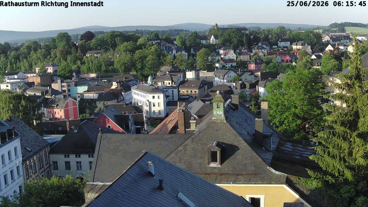Webcam Münchberg, Blickrichtung Blick vom Rathaus., Münchberg, 535 m ...