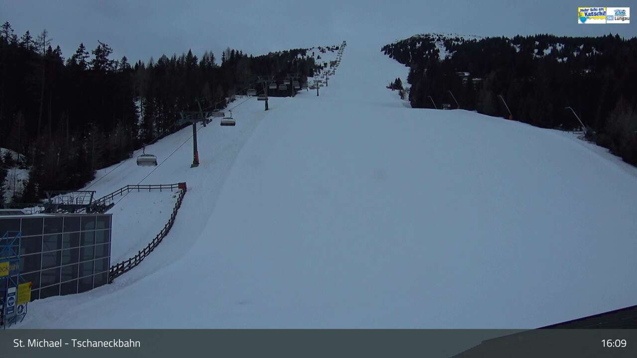 Webcam Tschaneckbahn, Blickrichtung Tschaneck, Katschberg, 1.612 m ...