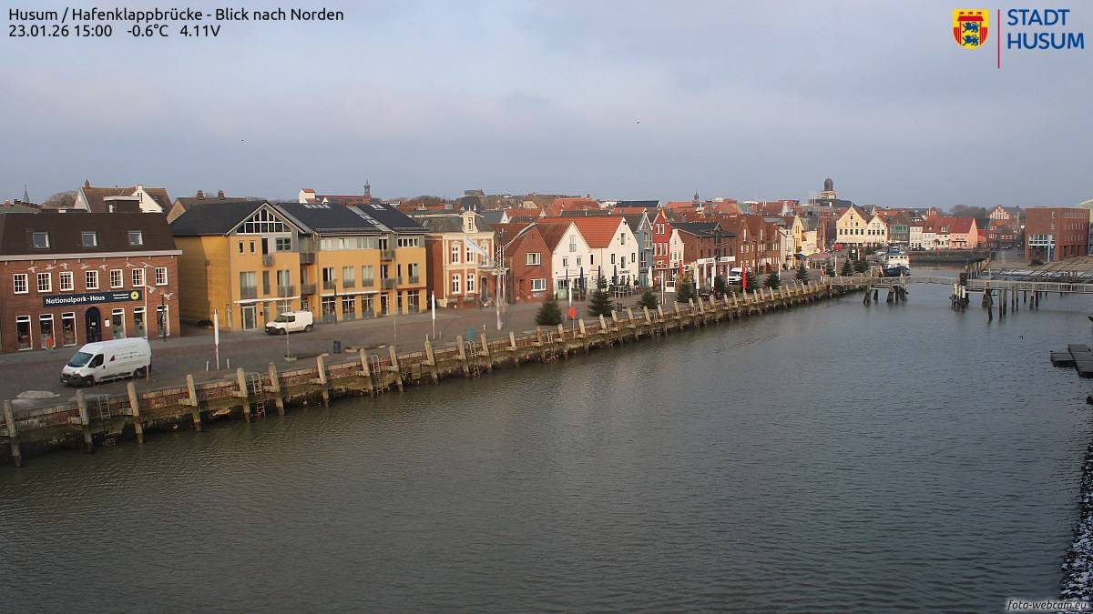 Webcam Husum Brücke, Husum & Husumer Bucht, 14 m - bergfex