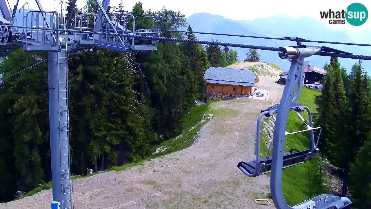 Webcam Vitranc 2, Viewing direction Blick von der Bergstation, Kranjska ...
