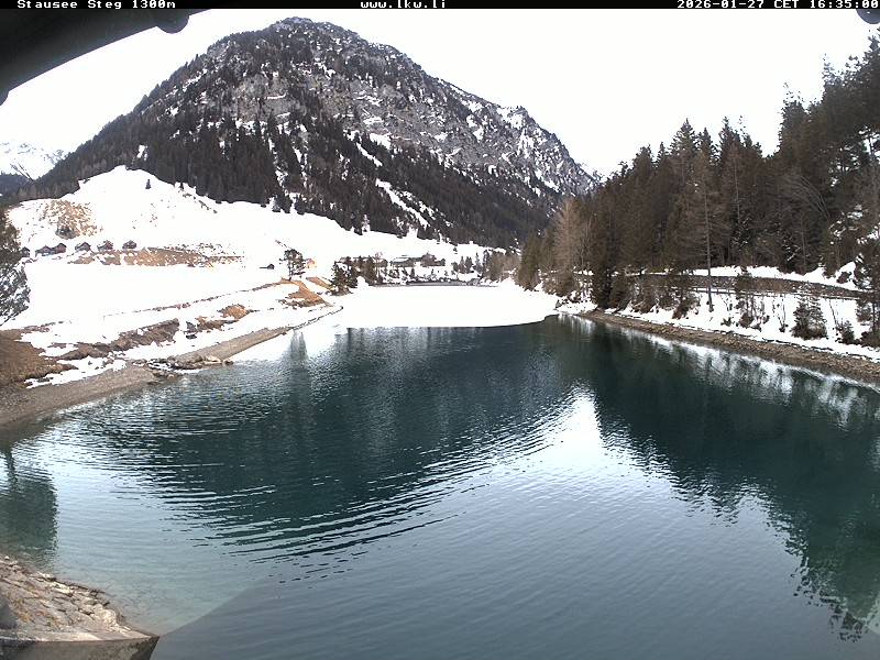 Webcam Stausee Steg, Malbun, 1.300 m - bergfex